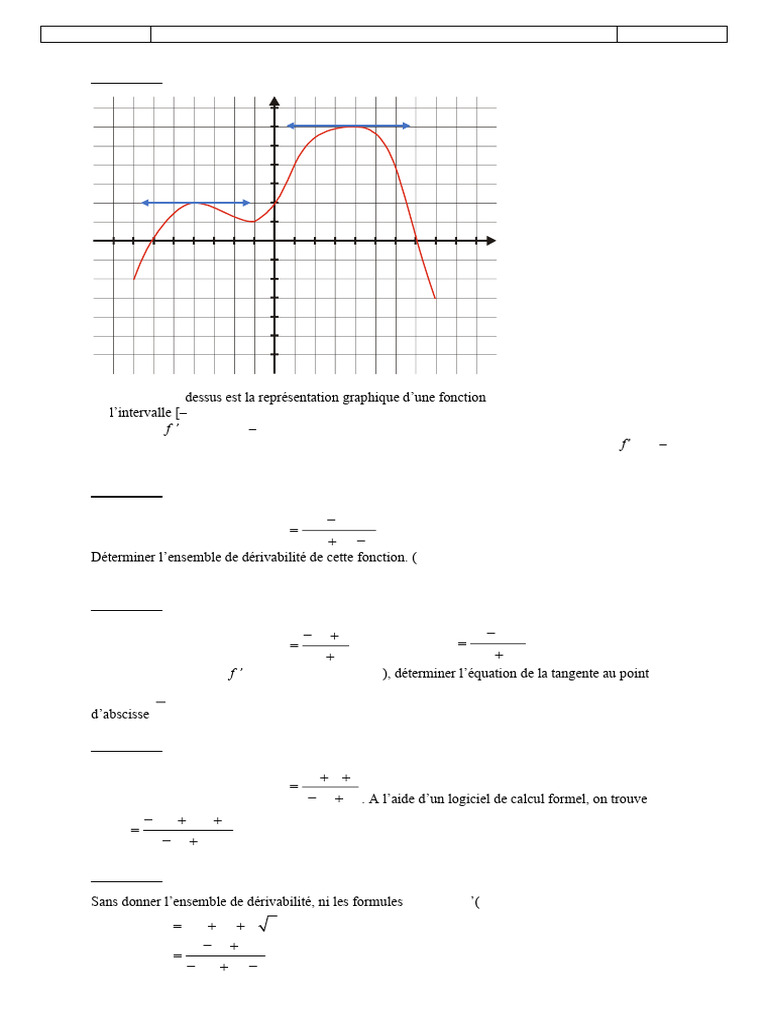 Devoir 1ière Spé Sujet 1 Dérivation | PDF