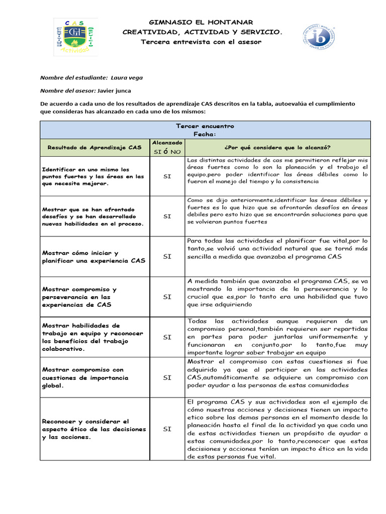 Tercera Entrevista Con El Asesor | PDF | Planificación