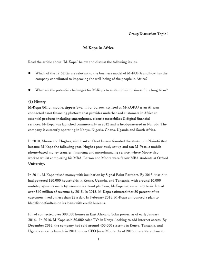 Group Discussion Topic 1 | PDF
