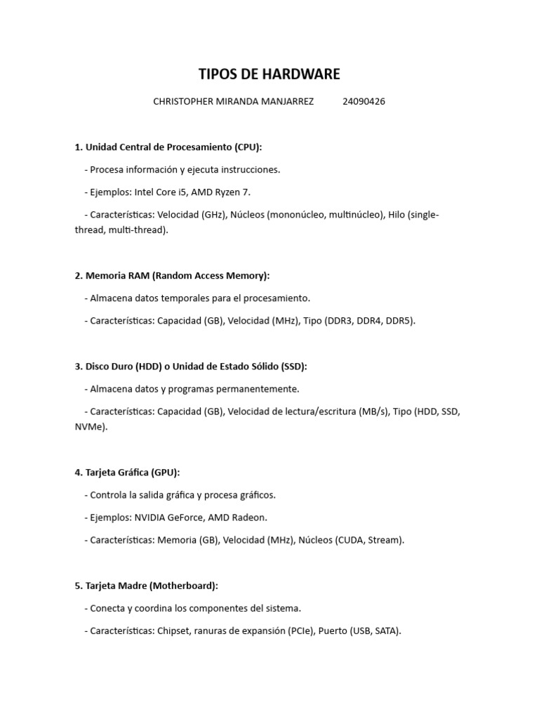 TIPOS DE HARDWARE CMM | PDF
