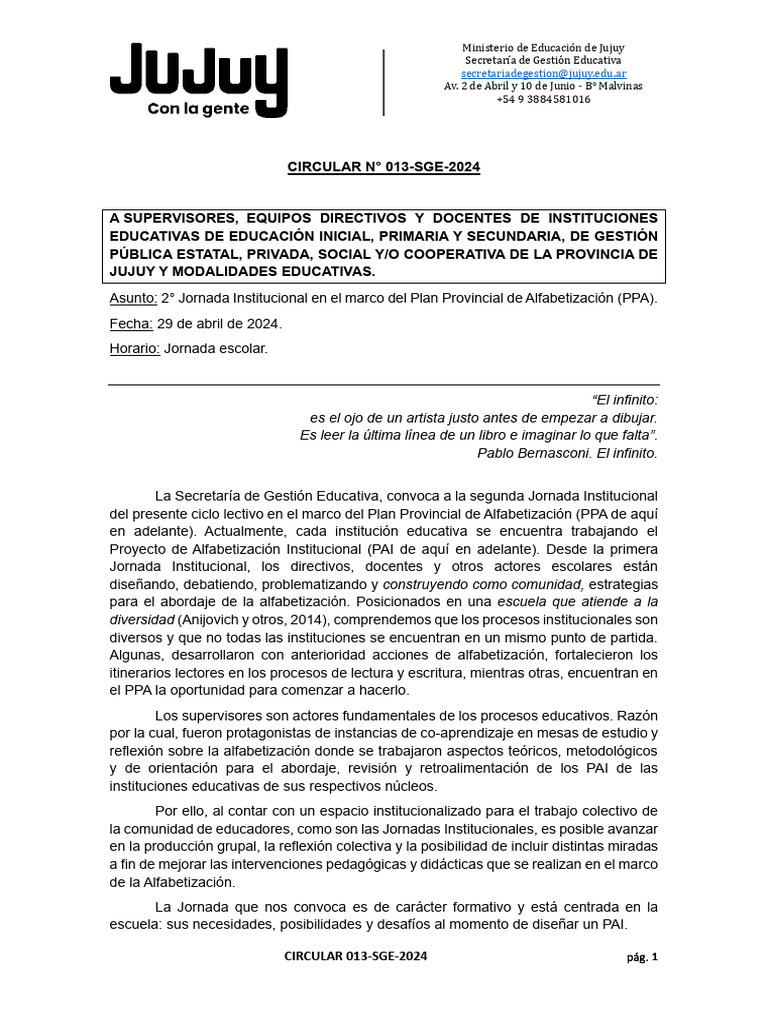 Circular #013-Sge-2024 | PDF