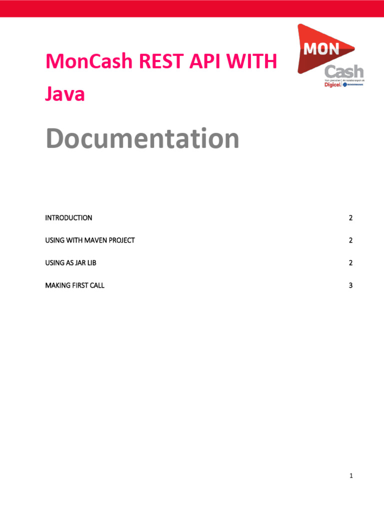 RestAPI MonCashSDK Doc Java | PDF