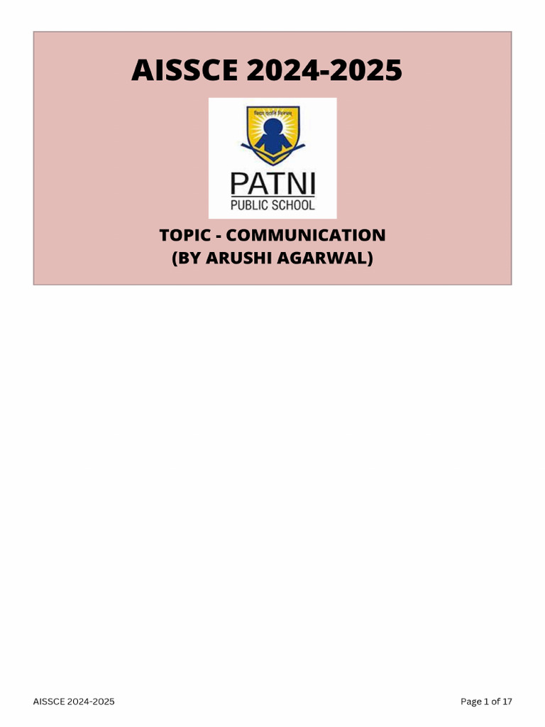 Aissce 2024-2025 | PDF