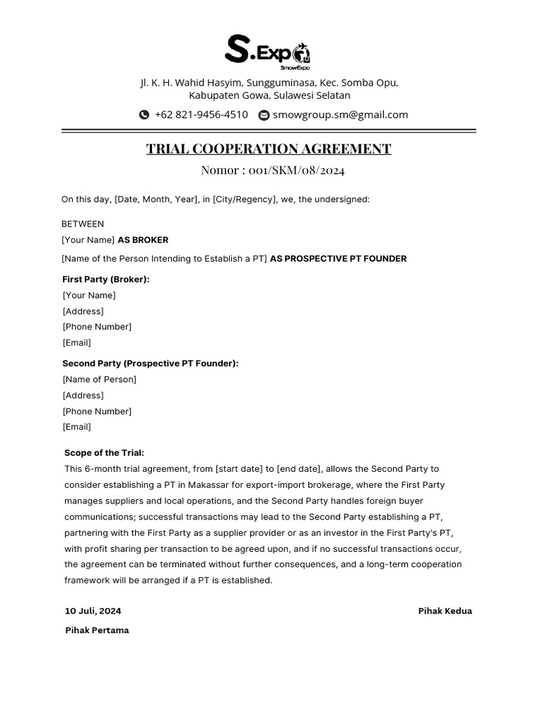 Trial Cooperation Agreement | PDF