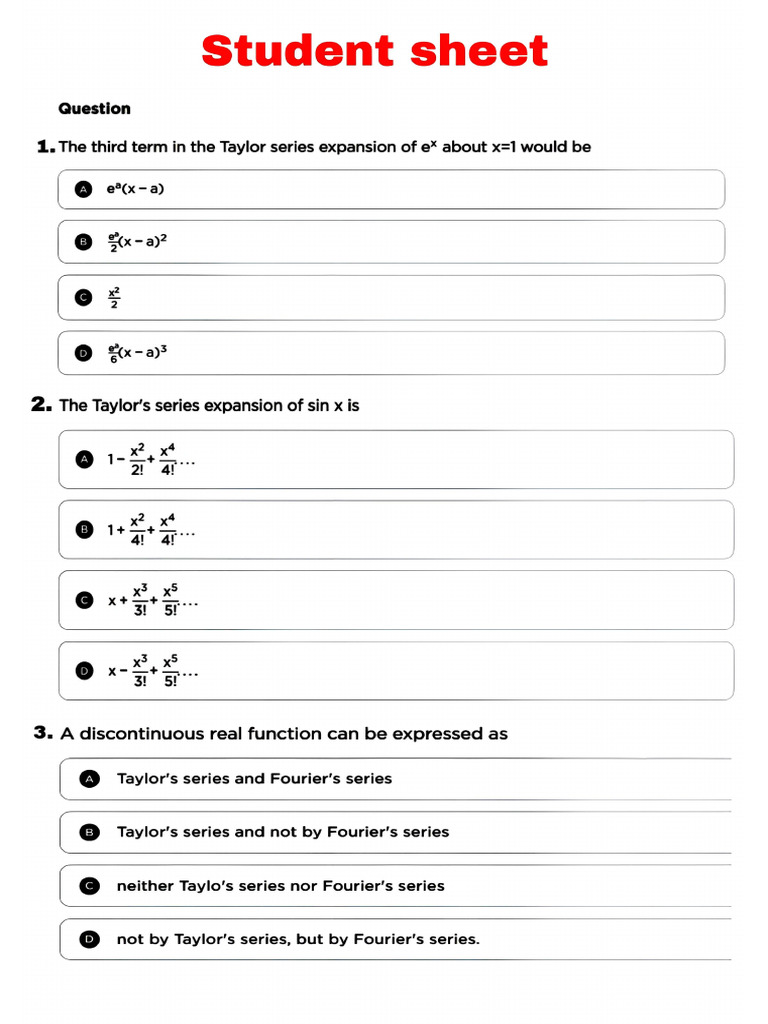 Student Sheet Expansion Series | PDF