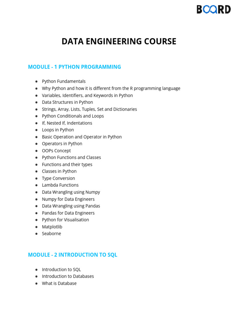 Data Engineering Bootcamp | PDF | Apache Spark | Computers