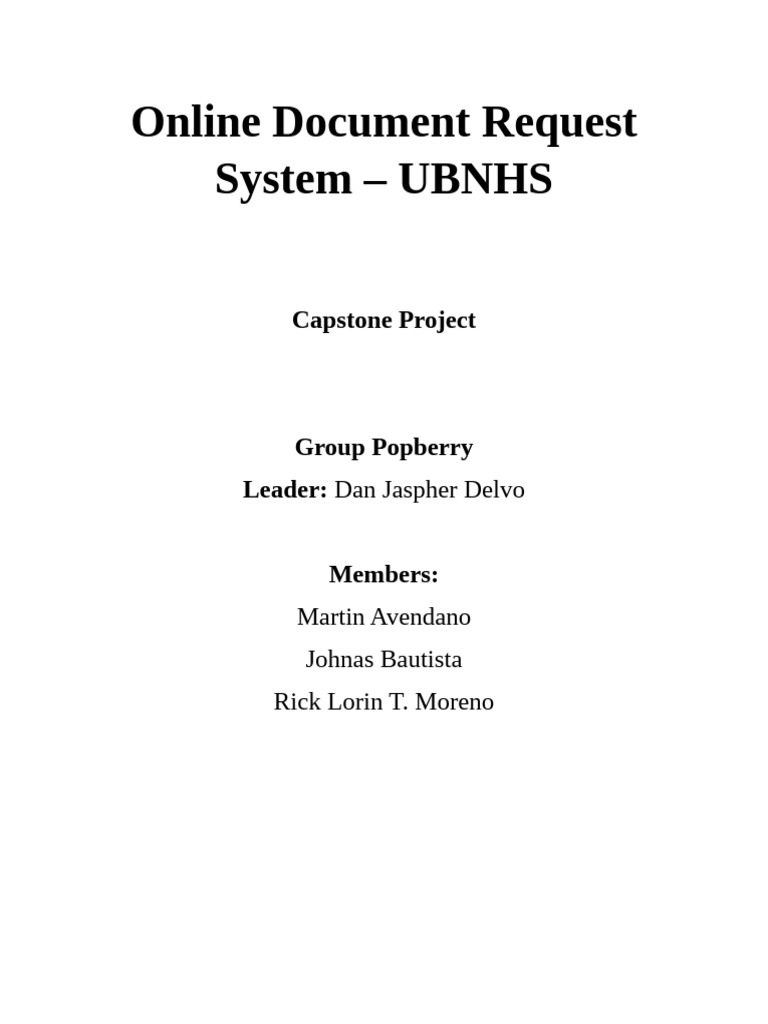 Online Document Request System - UBNHS | PDF