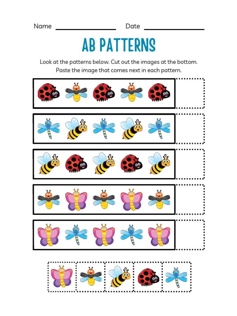 Fun and Colorful Kindergarten Math Patterns Workbook | PDF