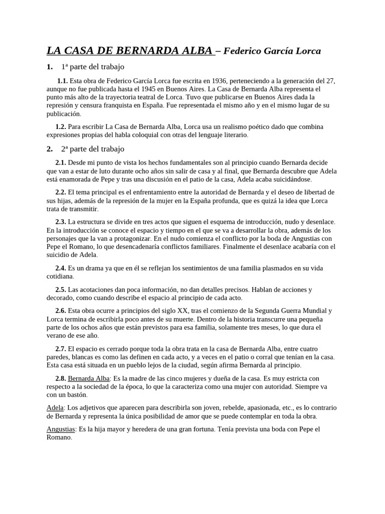 La Casa de Bernarda Alba | PDF