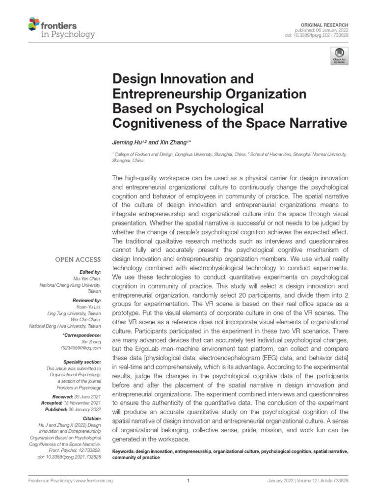 Design Innovation and Entrepreneurship Organization Based On ...