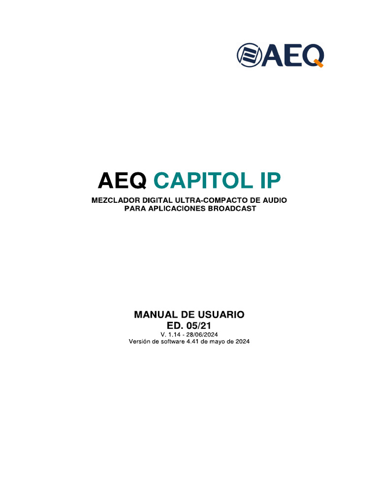AEQ CAPITOL IP Manual de Ususario | PDF