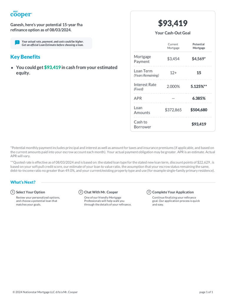 Refi Option AsOf 08 - 03 - 2024 | PDF