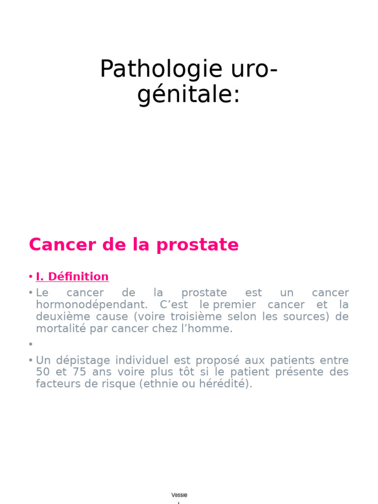 Pathologie Uro-Génitale | PDF | Cancer de la prostate | Prostate