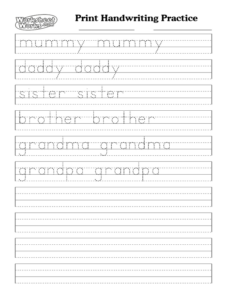 WorksheetWorks Print Handwriting Practice 3 | PDF