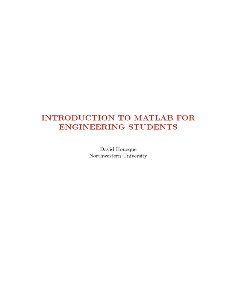 Introduction To Matlab For Engineering Students | PDF | Trigonometric Functions | Computers