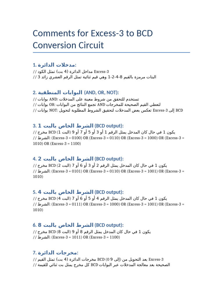 Excess3 To BCD Conversion Circuit Comments | PDF