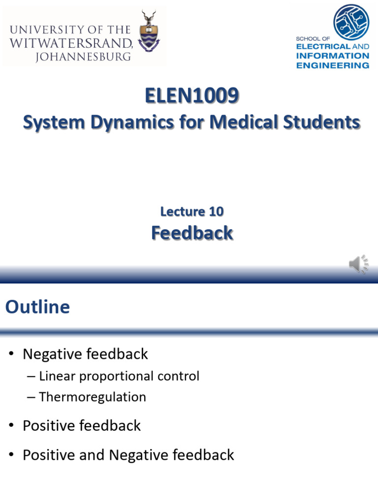 ELEN1009A 2020 - Lecture10 Feedback | PDF