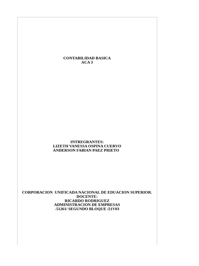 Aca 3 Contabilidad | PDF