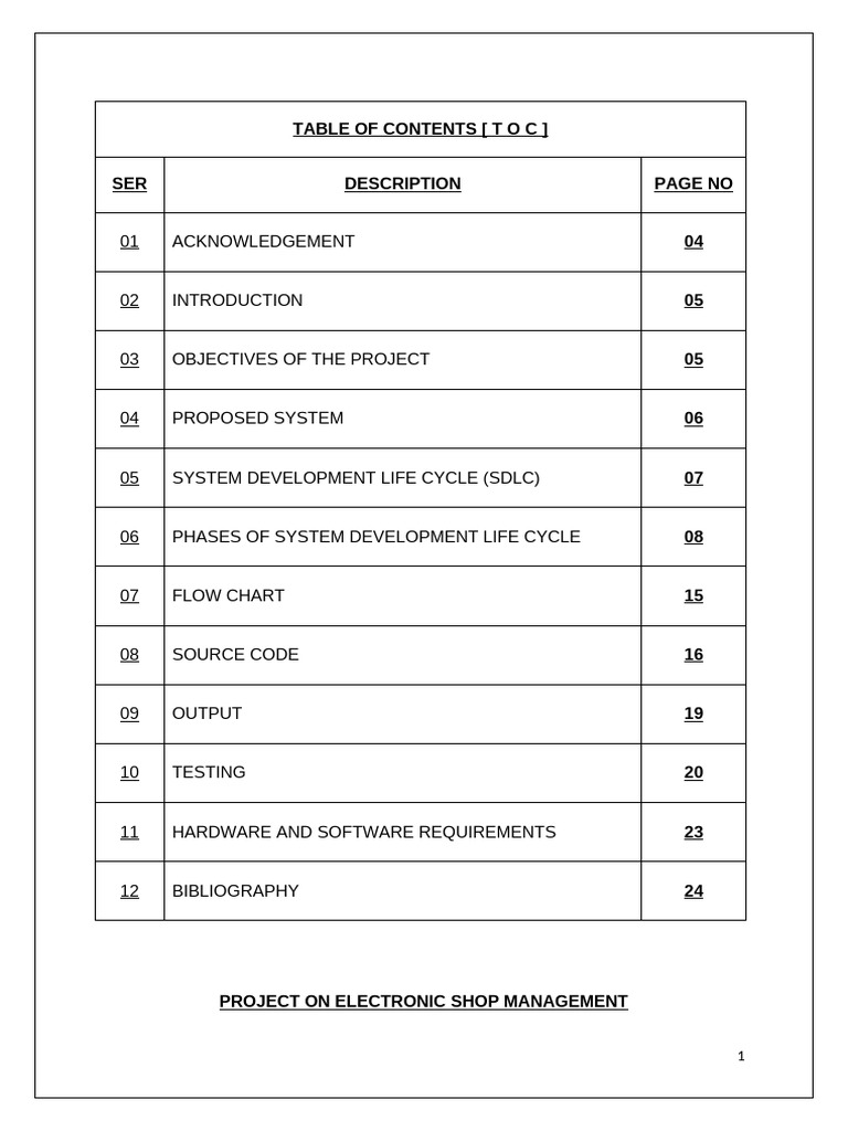 ELECTRONIC SHOP MANAGEMENT PROJECT - Sample | PDF