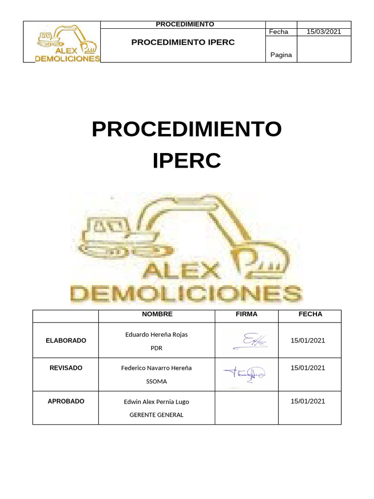 Procedimiento Iperc | PDF