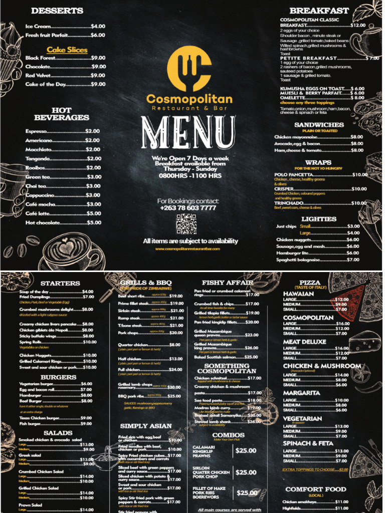 Cosmopolitan Menu 07082024 | PDF