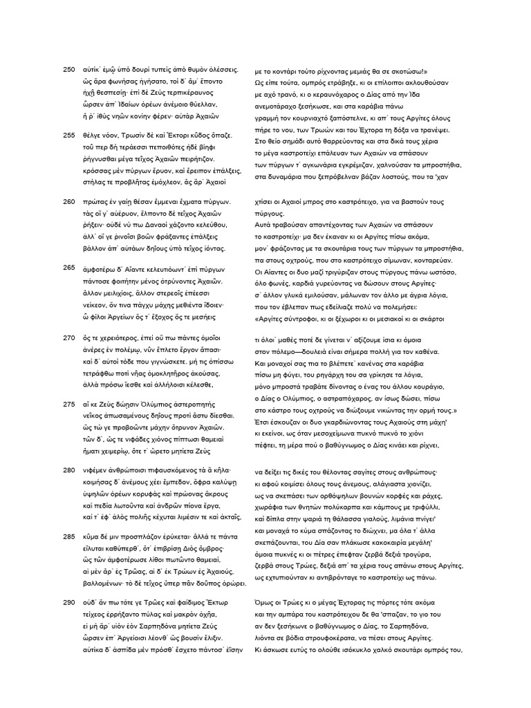 ΟΜΗΡΟΥ ΙΛΙΑΣ Μ 250 | PDF