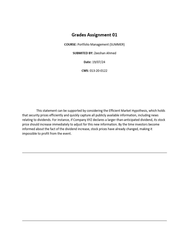 Grades Assignment 01 | PDF