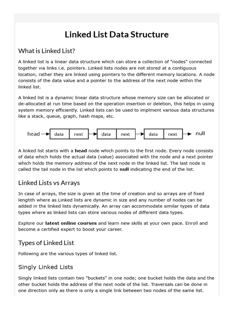 Linked List Data Structure | PDF Linked List Data Structure | PDF