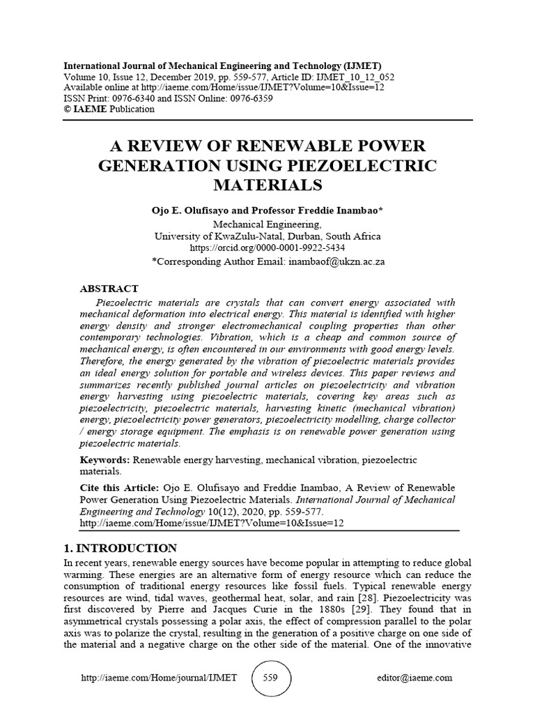 A Review of Renewable Power Generation U | PDF