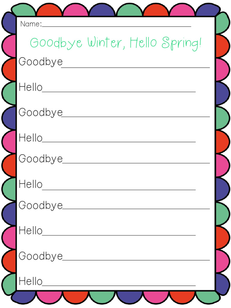 Goodbye Winter, Hello Spring!: Goodbye Hello Goodbye Hello Goodbye ...