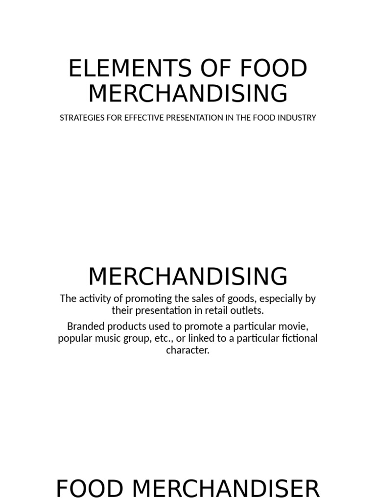 Elements of Food Merchandising | PDF