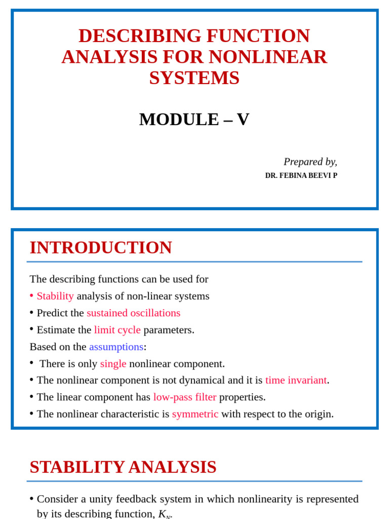 Describing Function Analysis Pdf