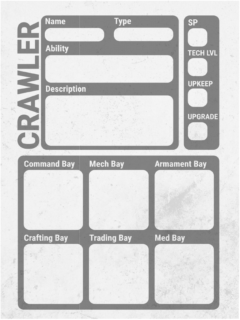 Salvage Union Crawler Sheet Greyscale | PDF