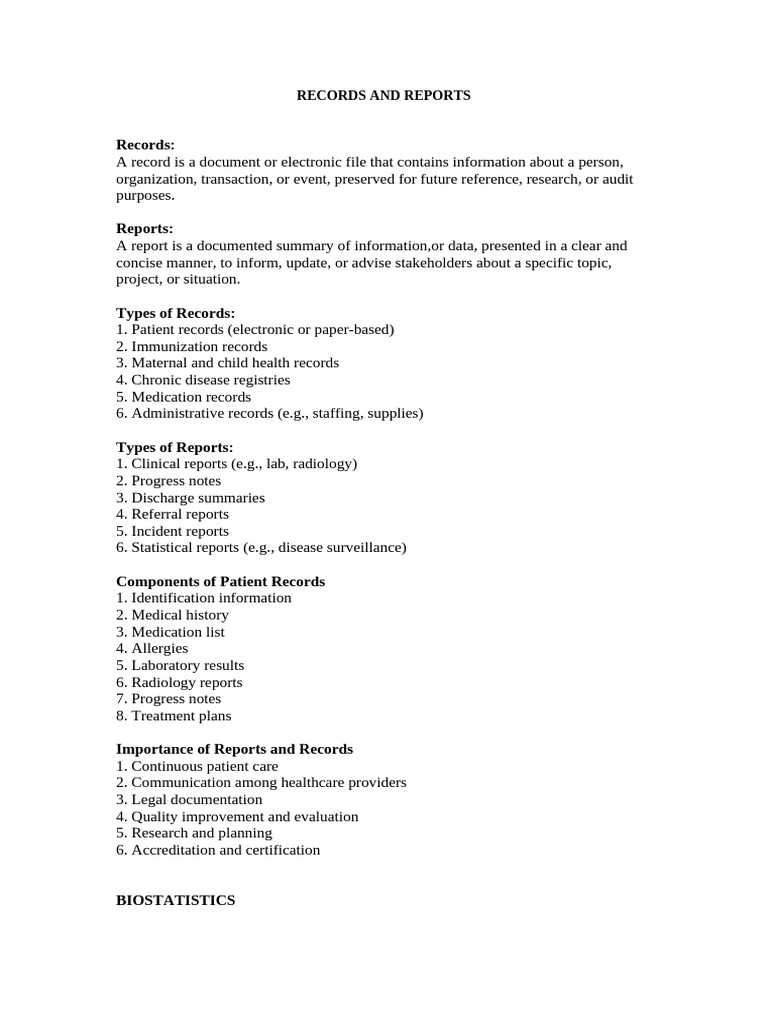 Records and Reports | PDF