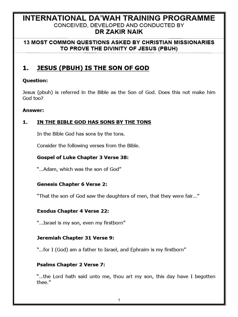 13 Most Common Questions Asked by Christian Missionaries To Prove ...