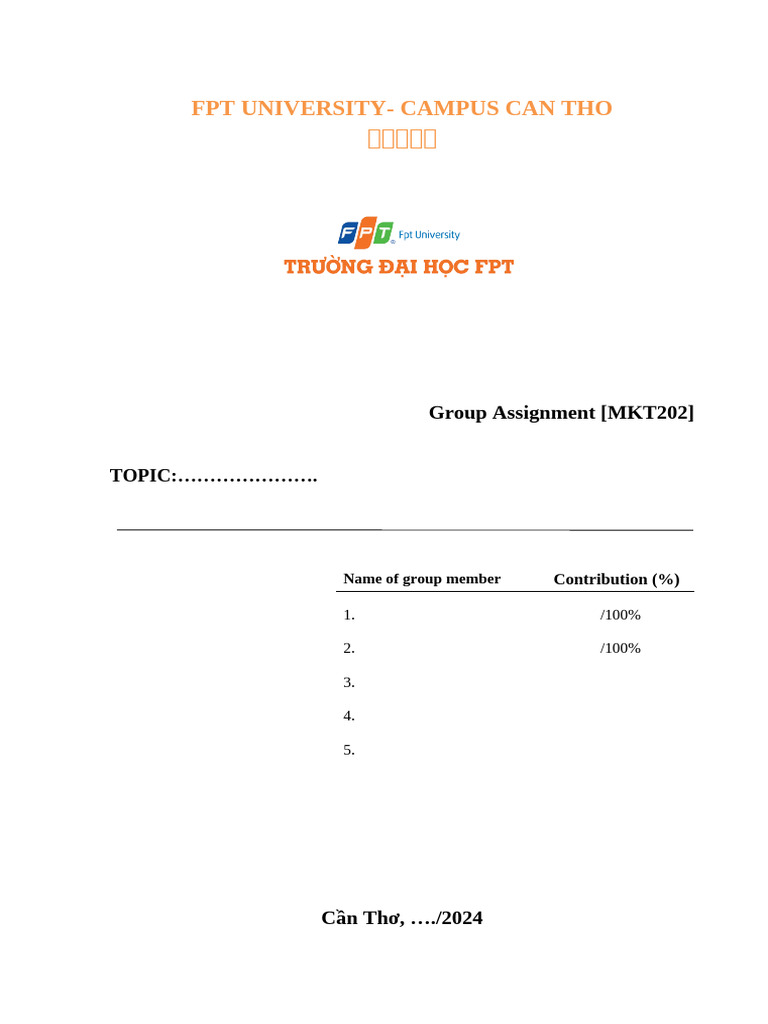 Group Assignment Guideline MKT202 FA24 NgaNHT | PDF