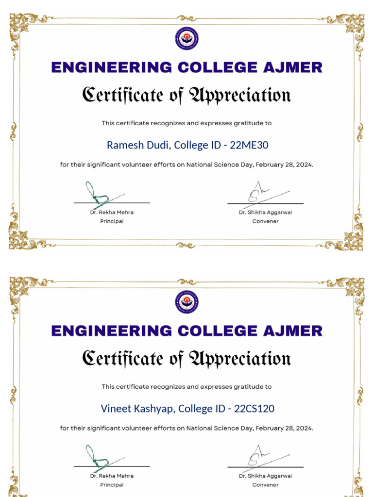 Certificate Science Day | PDF
