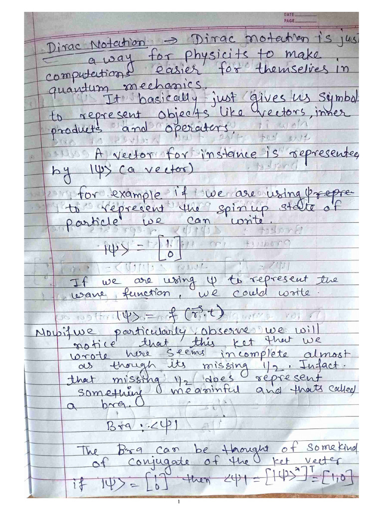 Dirac Notation and Inner Product | PDF
