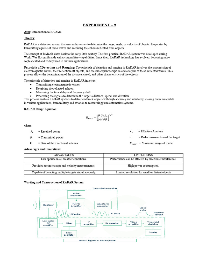 EXPERIMENT 9 W | PDF