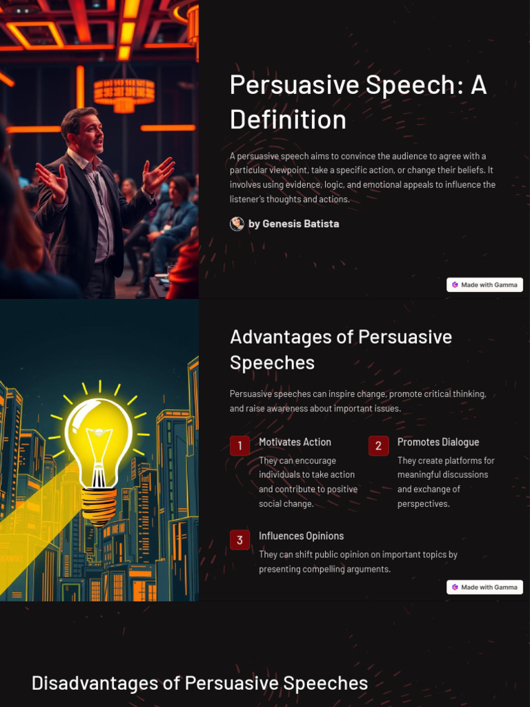 Persuasive Speech A Definition | PDF