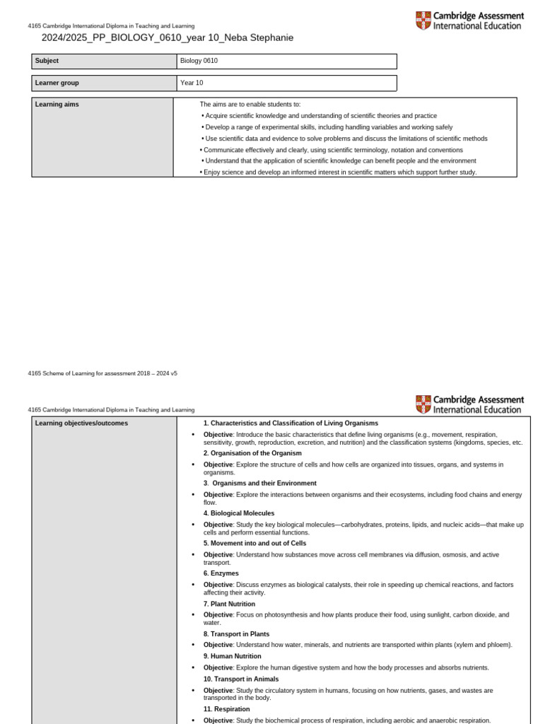 Biology 0610 PP | PDF