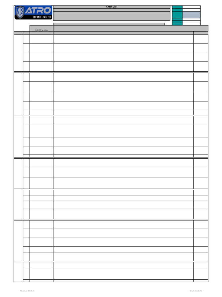 FR-GCA-12 Matriz Check List ATRO | PDF