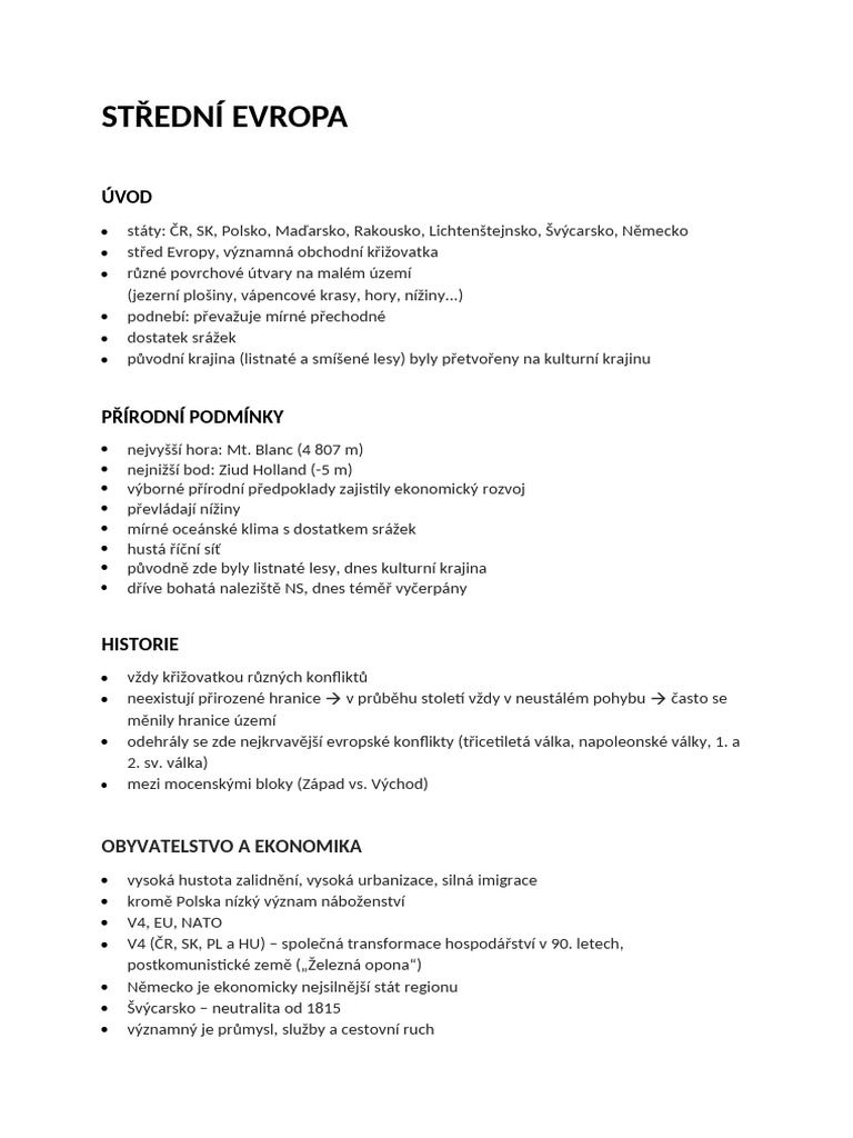 Střední Evropa | PDF