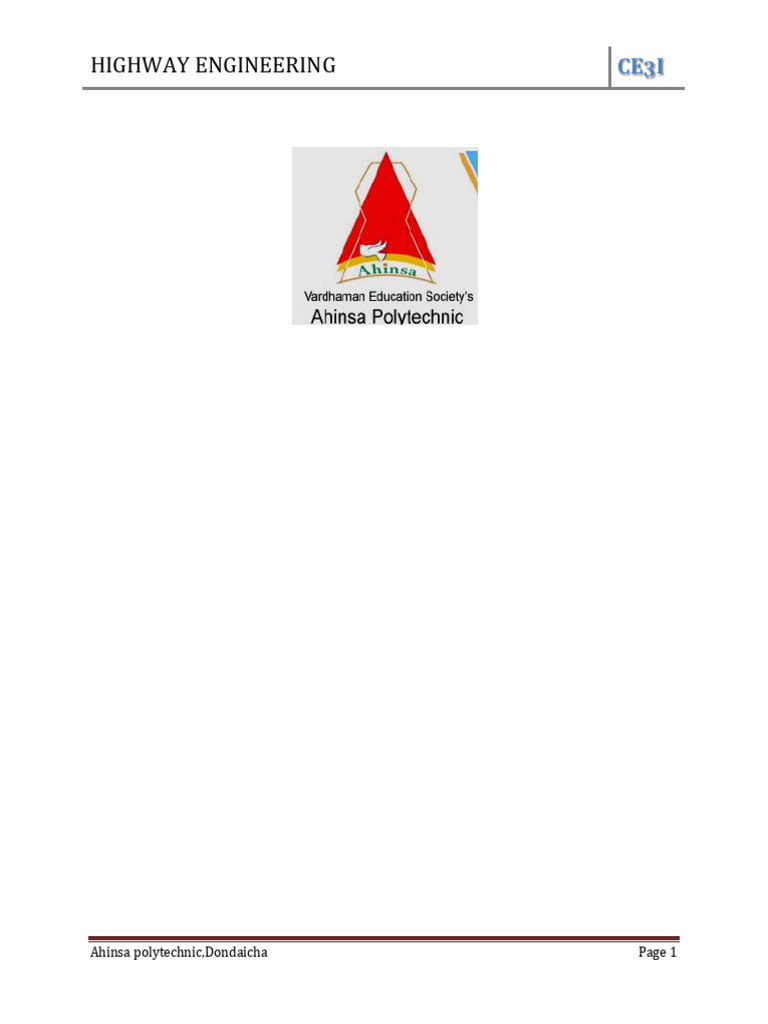 Highway Engineering Overview and Scope | PDF | Road | Technology & Engineering