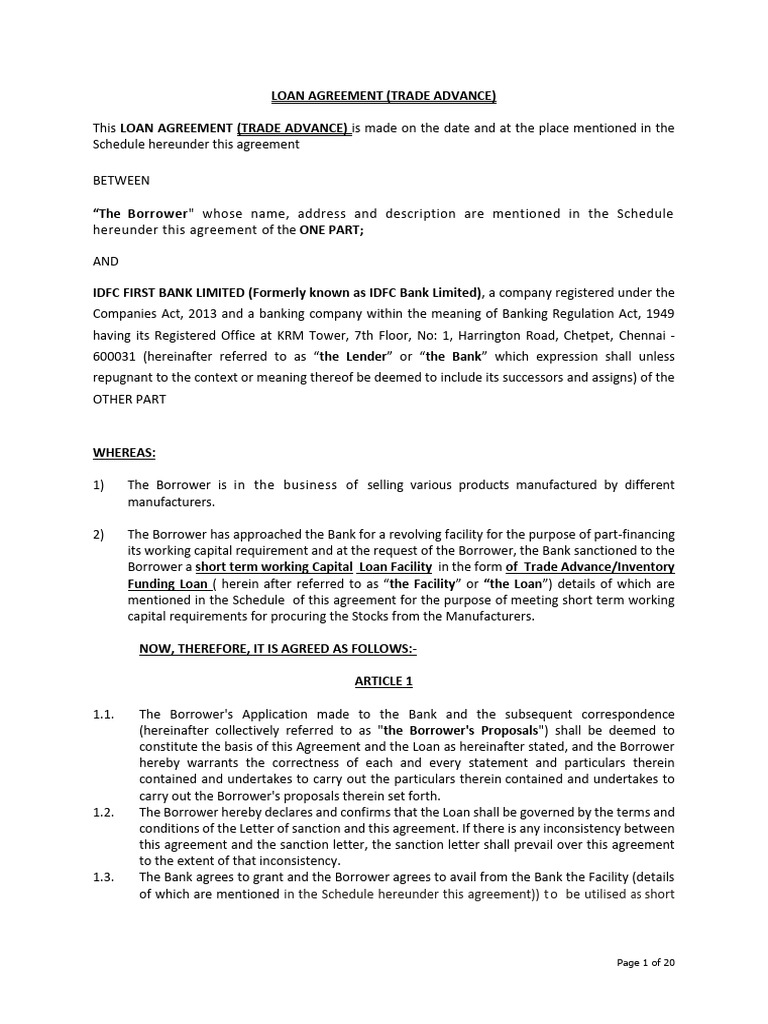 Dealer Funding Loan Agreement | PDF