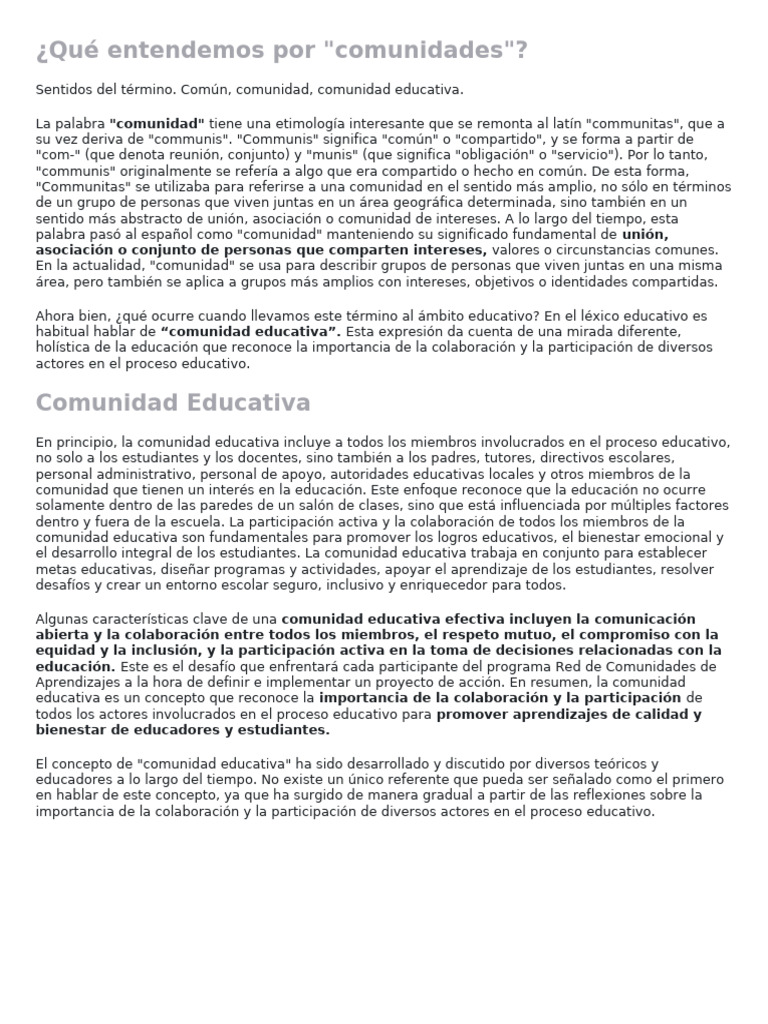 Comunidades De Aprendizaje General Pdf