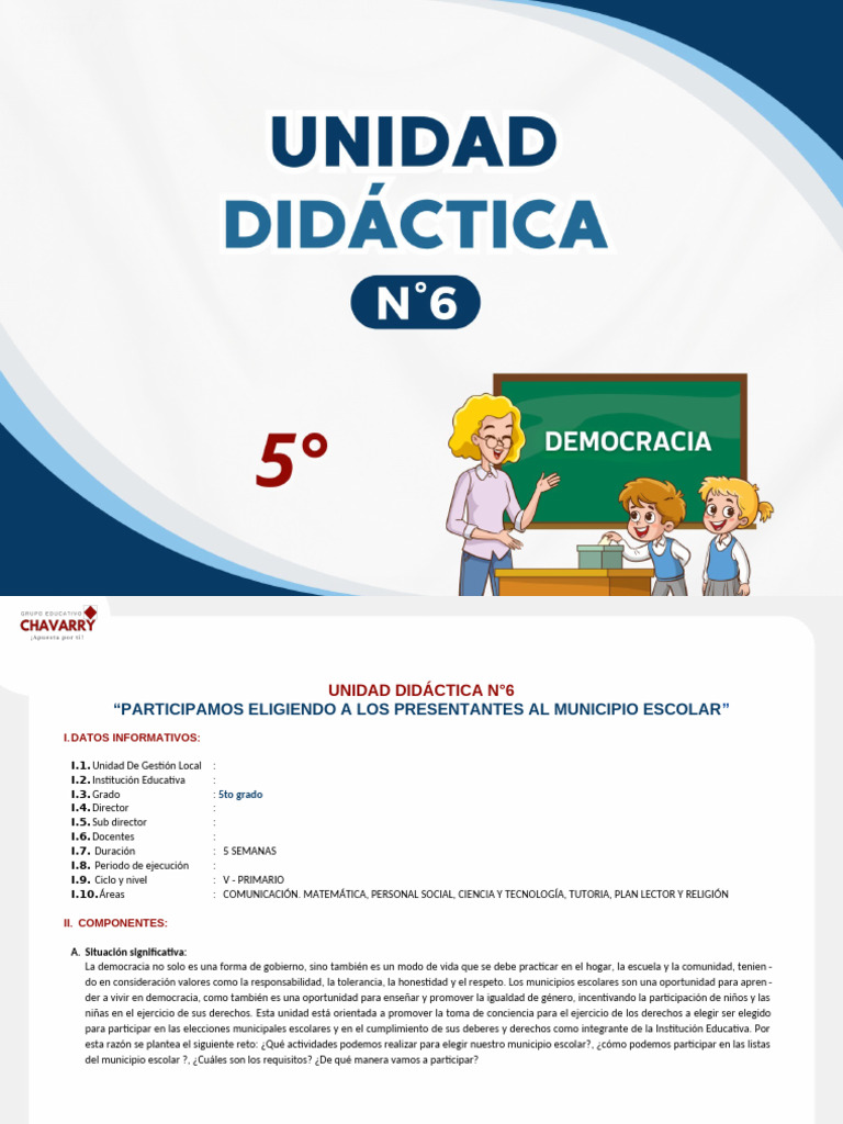 Unidad N°6 - 5to Grado | PDF | Importar | Escuelas