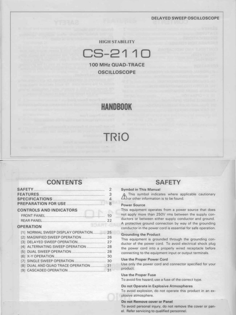 Trio CS-2110 - Handbook | PDF