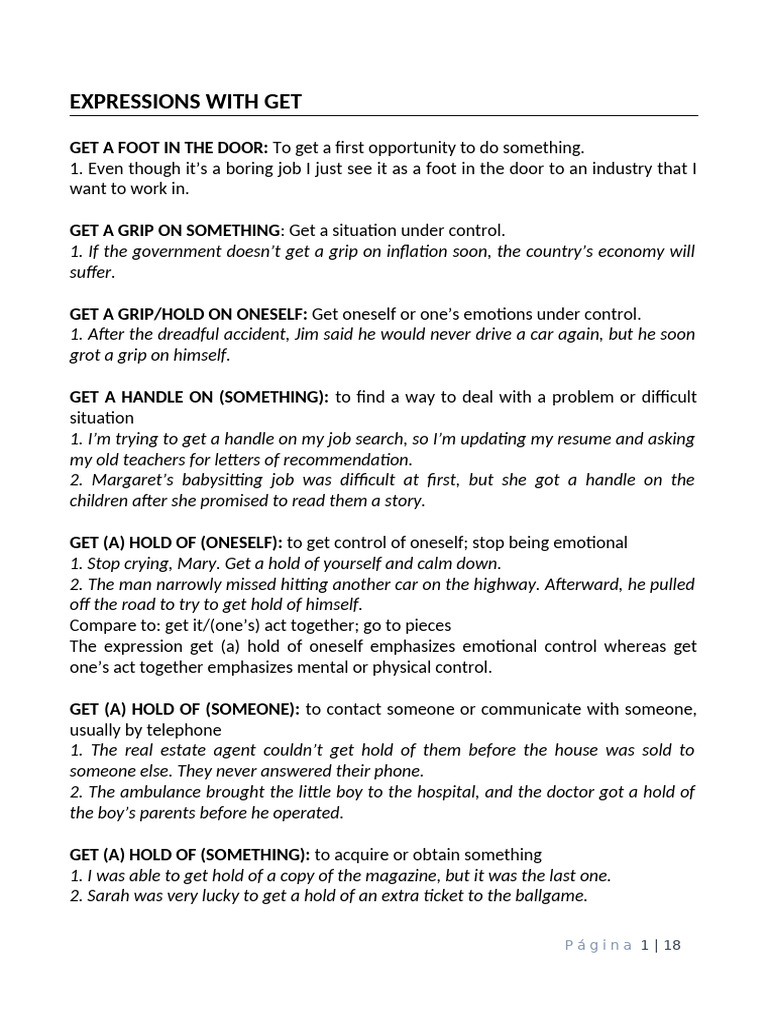 Expressions With Get | PDF
