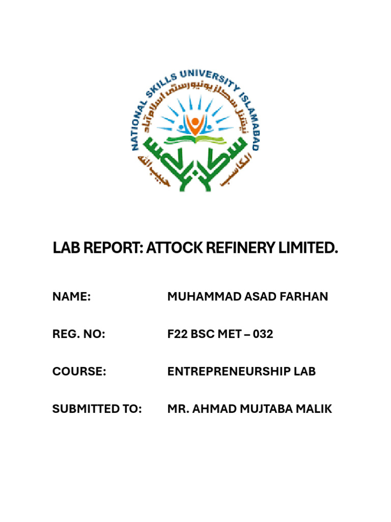Attock Refinery Limited Business Plan Sample | PDF